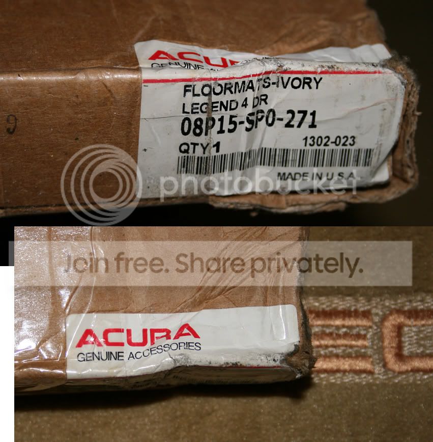 FS: New OEM Legend Floor Mats Ivory Color | Acura Legend Forum